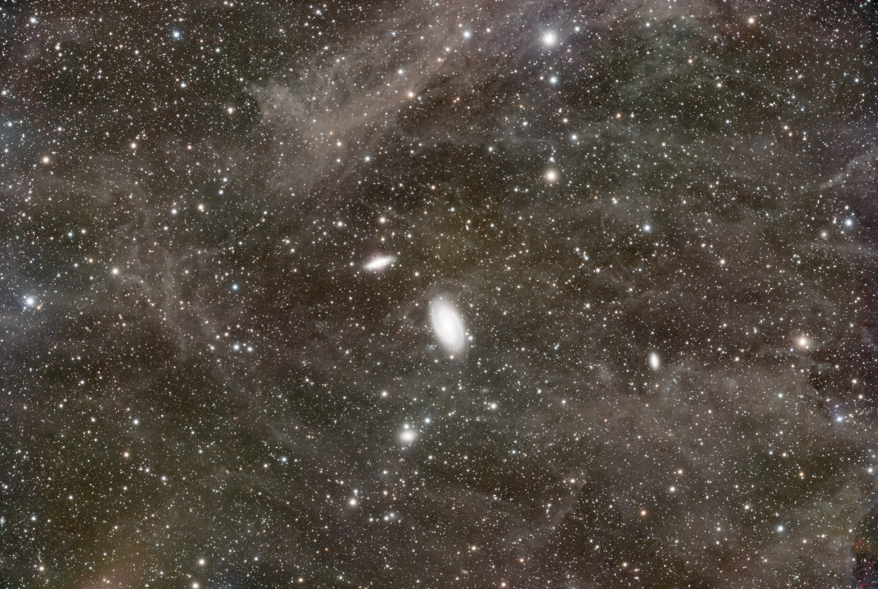 Volcano Nebula and M81 M82 Panel 3 | Dark Flats (Works in Progress)